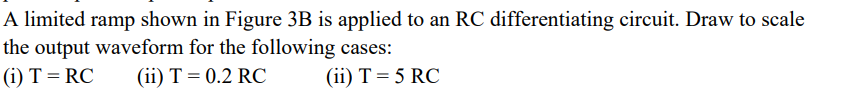 Solved A limited ramp shown in Figure 3B is applied to an RC | Chegg.com