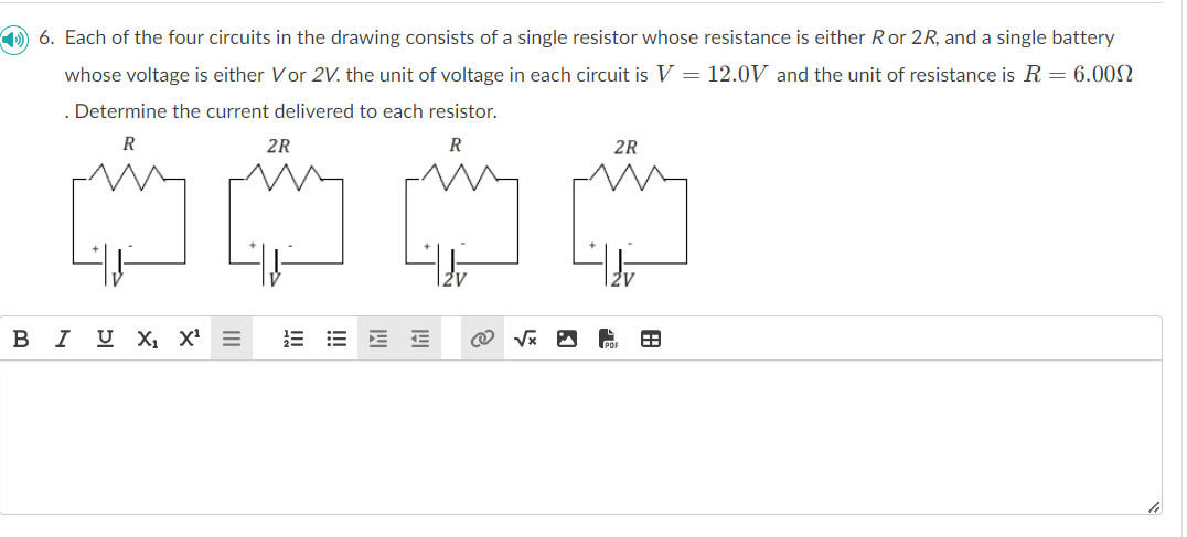 Solved 6. Each of the four circuits in the drawing consists | Chegg.com