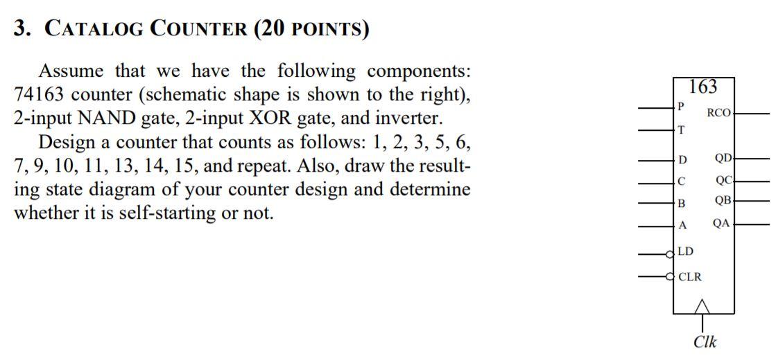 3. CATALOG COUNTER (20 POINTS) 163 P RCO T Assume | Chegg.com