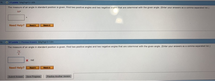 Solved The measure of an angle in standard position is | Chegg.com