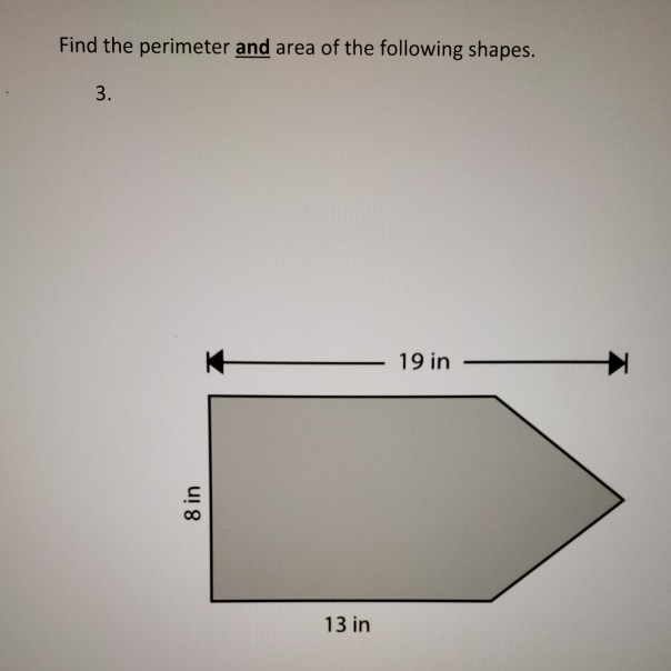 Solved Find the perimeter and area of the following shapes. | Chegg.com