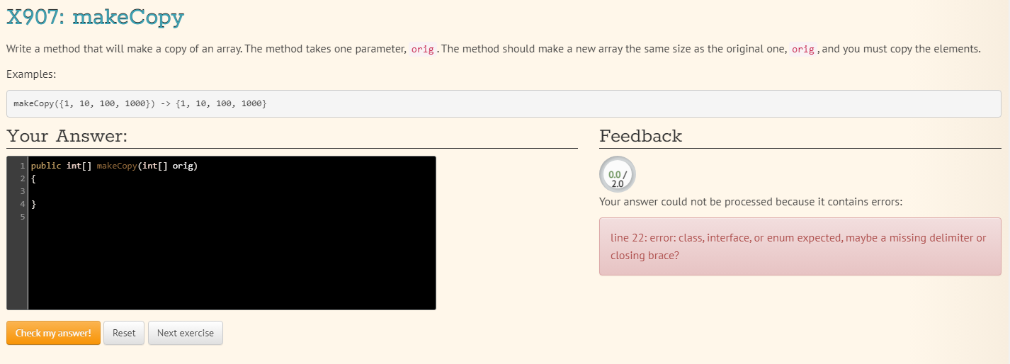 Solved Examples: makeCopy ({1,10,100,1000})→{1,10,100,1000} | Chegg.com