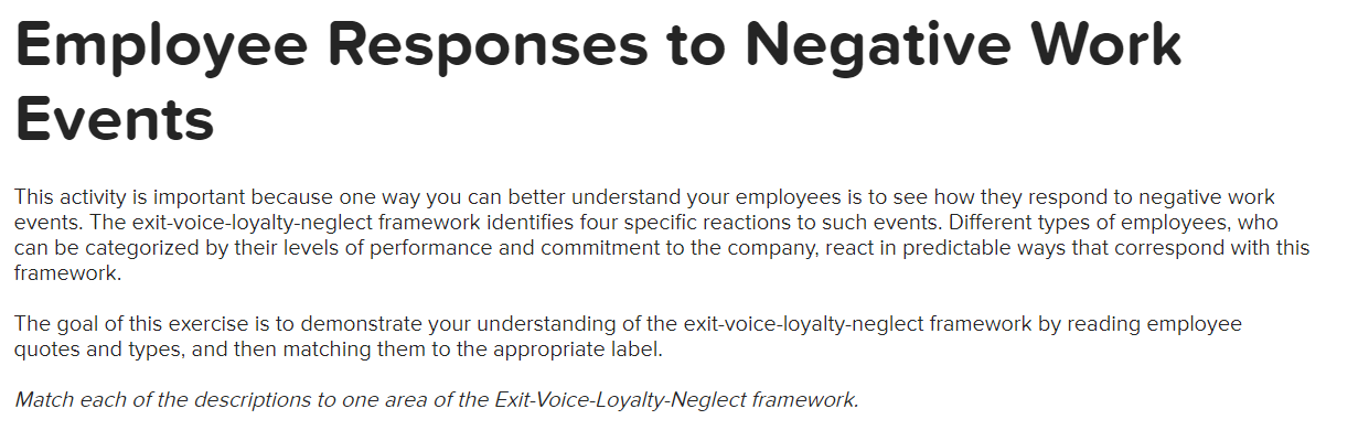 Solved Employee Responses to Negative Work Events This | Chegg.com