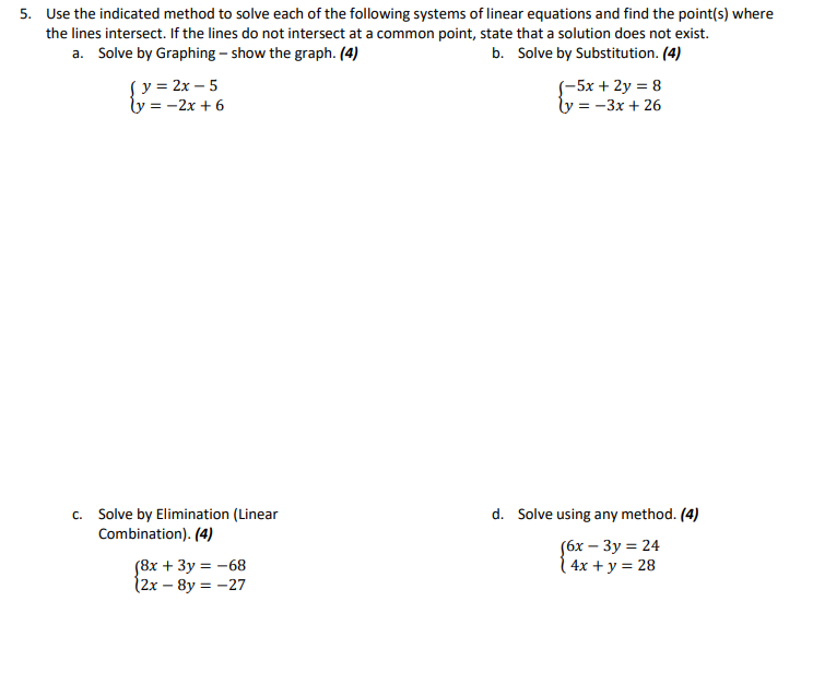 Solved 5. Use the indicated method to solve each of the | Chegg.com