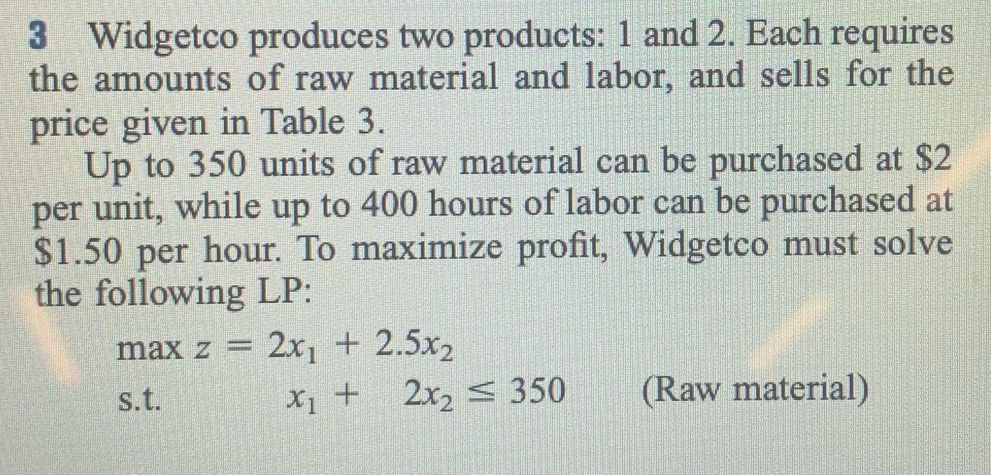 Solved 3 Widgetco produces two products: 1 and 2 . Each | Chegg.com