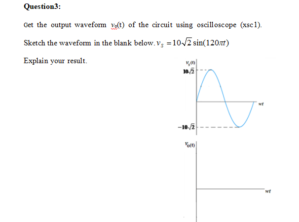 Solved Question3: Get the output waveform vo(t) of the | Chegg.com