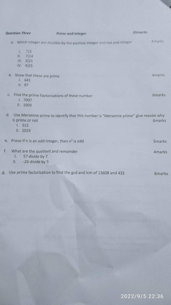 Solved A Which Integer Are Divisible By The Positive