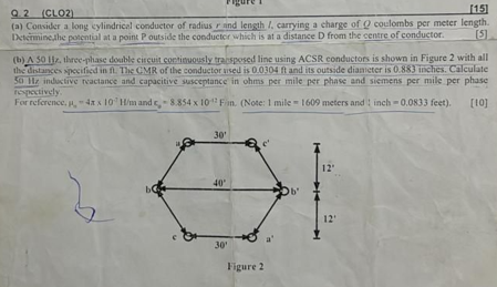 Solved Q. 2 (CLO2)(a) ﻿Cousider a long cylindrical conductor | Chegg.com