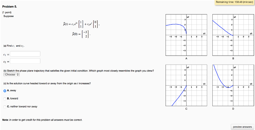 Solved Remaining time: 159:49 (min:sec) Problem 5. (1 point) | Chegg.com