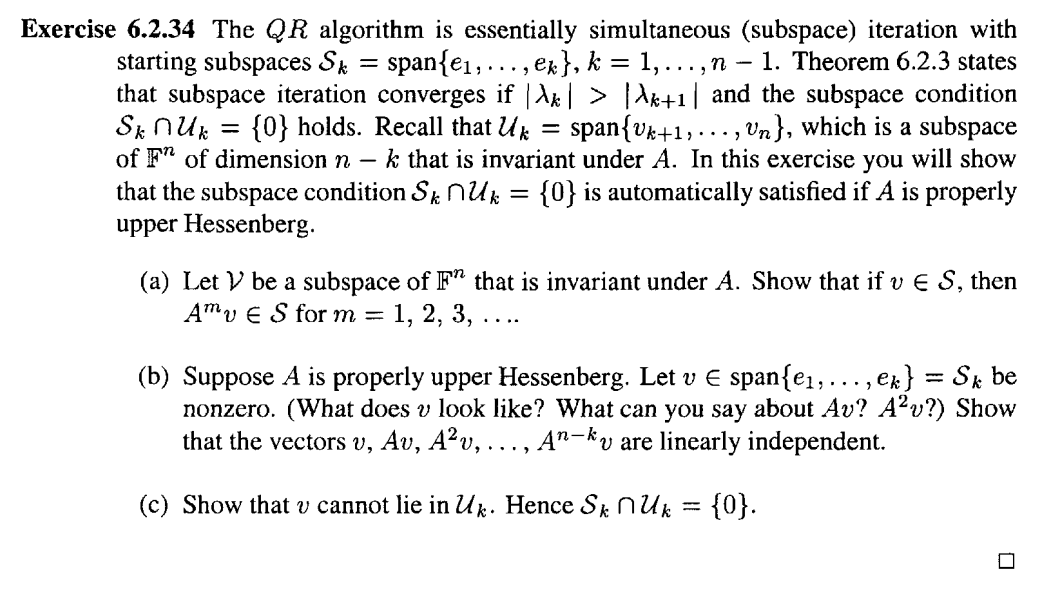 Solved Xxercise 6.2.34 The QR algorithm is essentially | Chegg.com