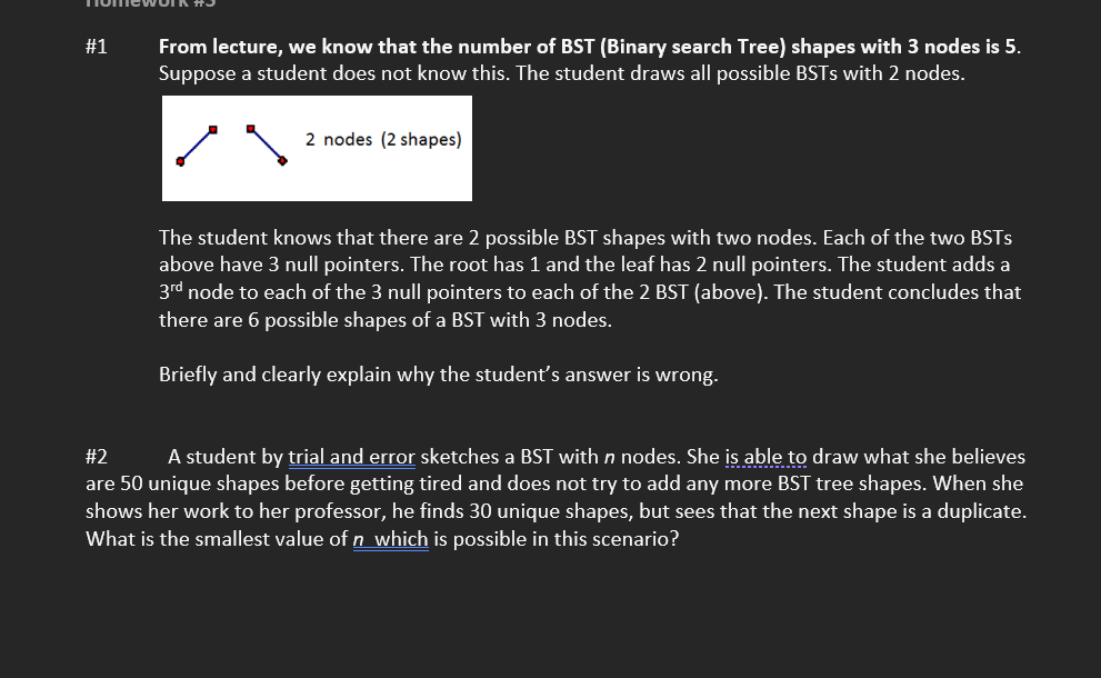 Solved #1 From lecture, we know that the number of | Chegg.com