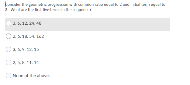 Solved Consider the geometric progression with common ratio | Chegg.com