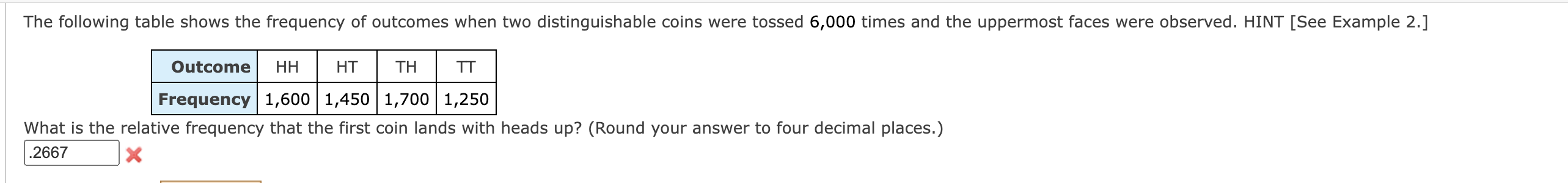 Solved The following table shows the frequency of outcomes | Chegg.com