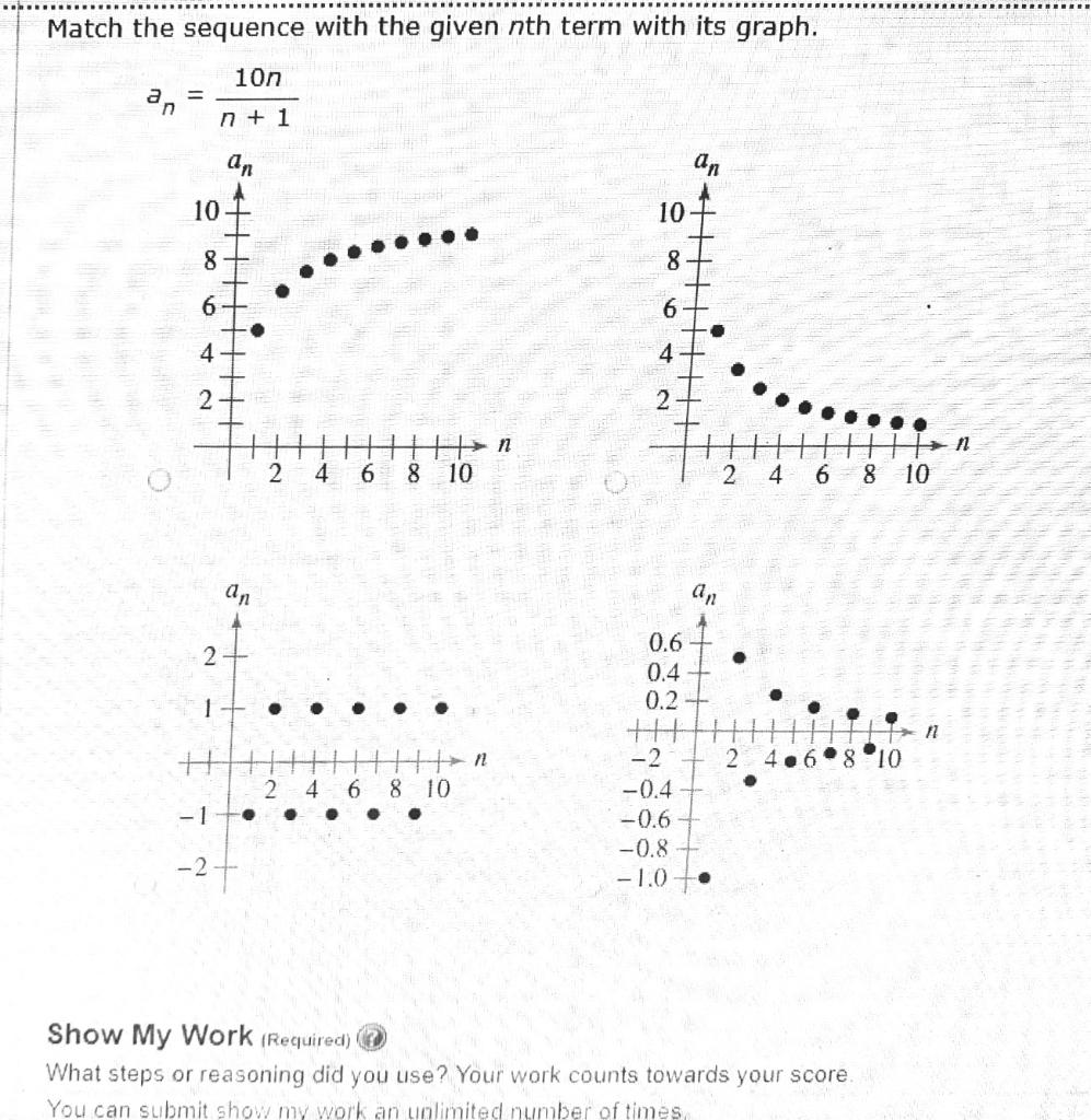 Solved Match the sequence with the given nth term with its | Chegg.com