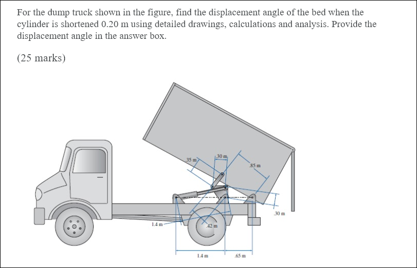 Solved For the dump truck shown in the figure, find the | Chegg.com