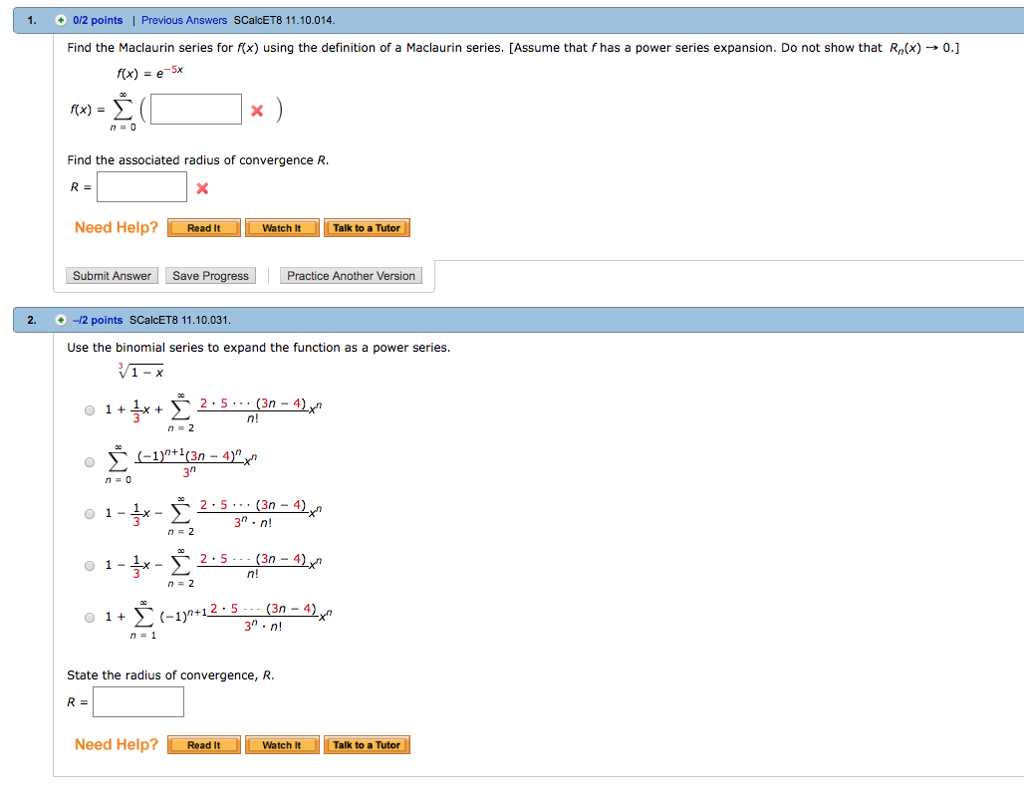 Solved 1. 0/2 points | Previous Answers SCalcET8 11.10.014 | Chegg.com