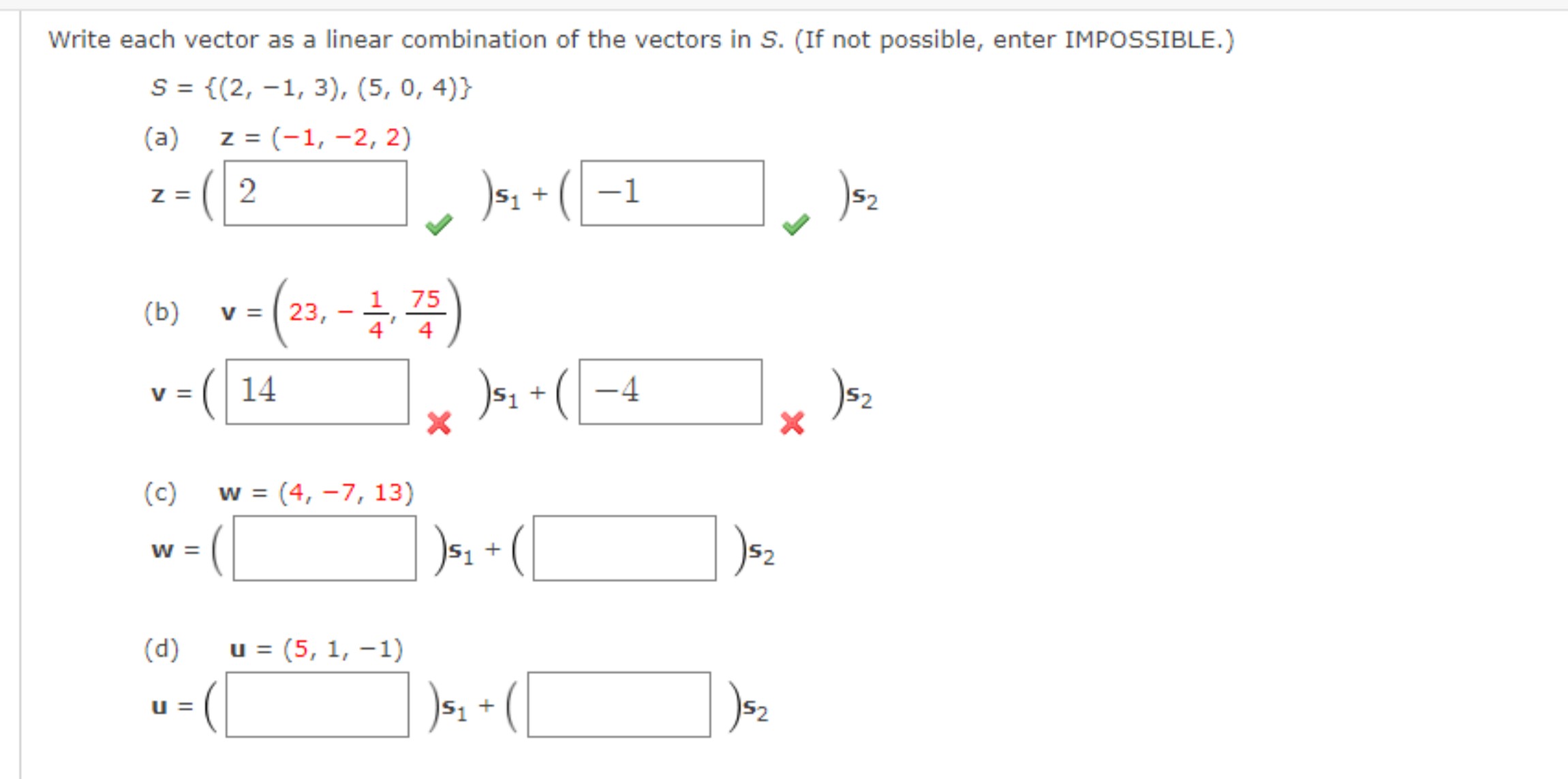 Write each vector as a linear combination of the | Chegg.com