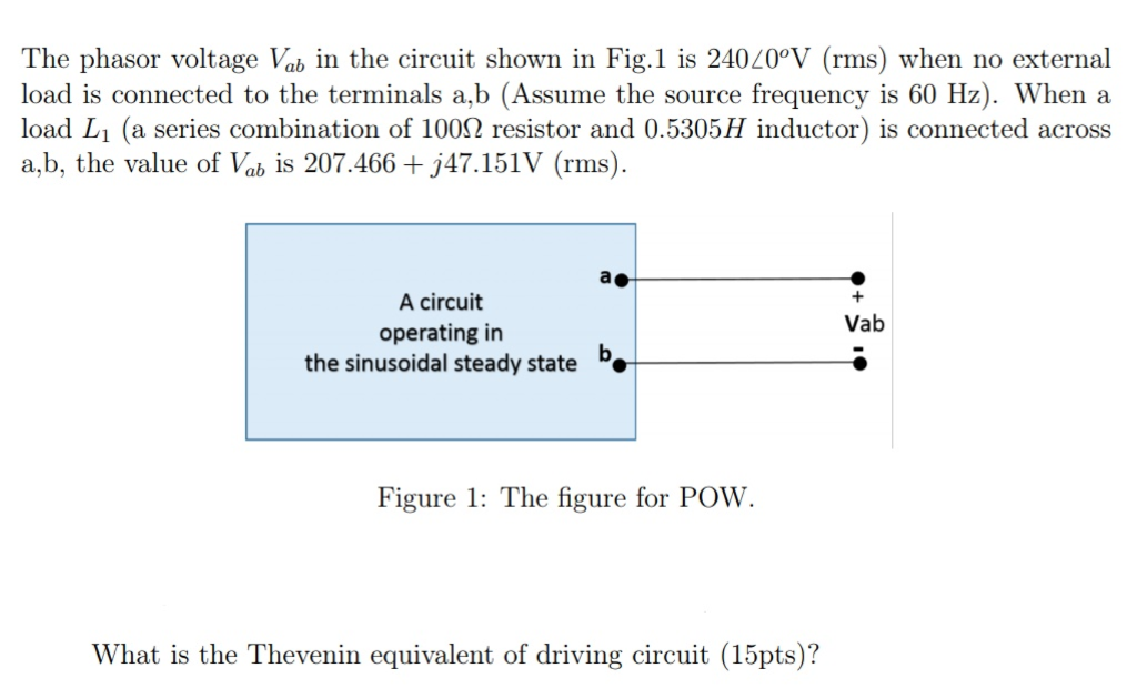 Solved The phasor voltage Vab in the circuit shown in Fig.1 | Chegg.com