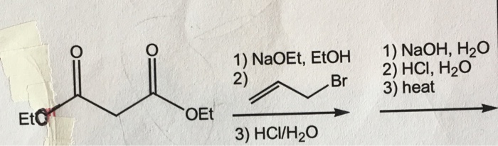 Solved Et 1) NaOEt, EtoH 1) NaOH, H20 2) HCI, H20 Br 3) heat | Chegg.com