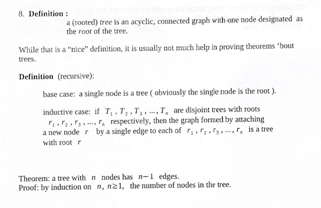 Solved 8. Definition : a (rooted) tree is an acyclic, | Chegg.com