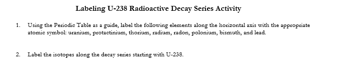 Solved Labeling U-238 Radioactive Decay Series Activity 1. | Chegg.com
