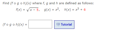Solved Find (fogoh)(x) where f, g and h are defined as | Chegg.com