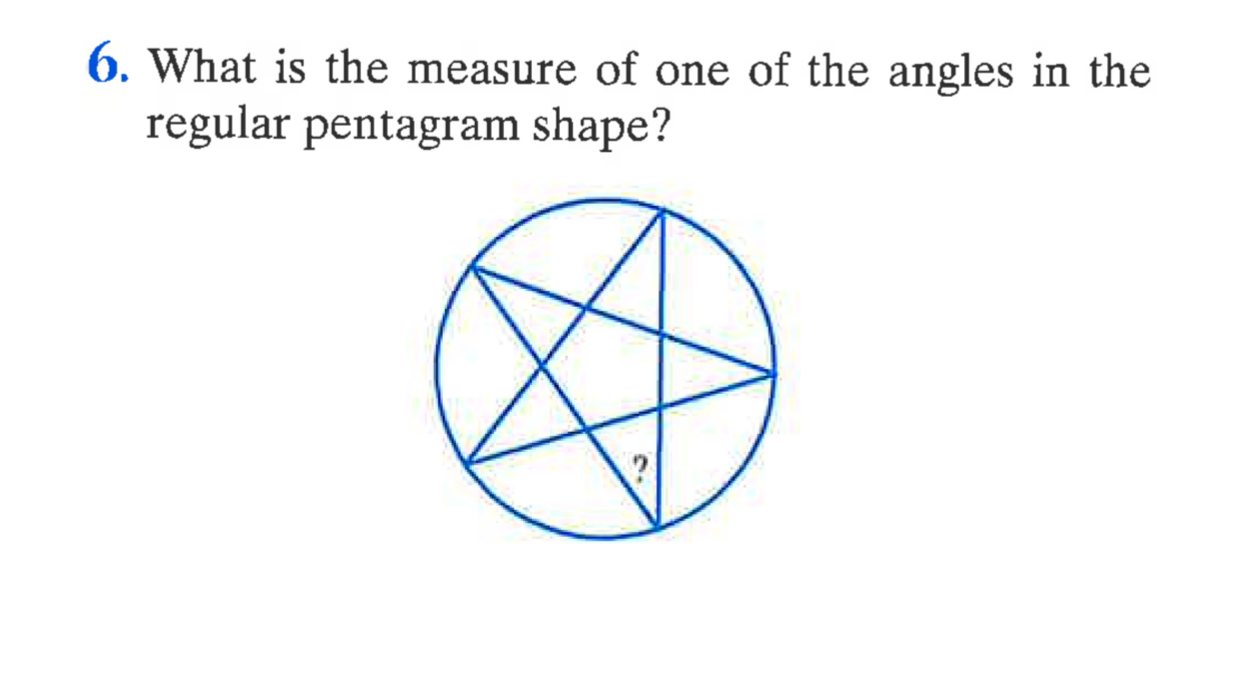 Solved 6. What is the measure of one of the angles in the | Chegg.com