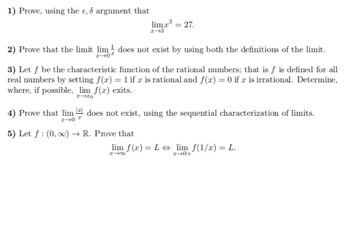 Solved 1) Prove, using the e, ? argument that limr 27. 2) | Chegg.com