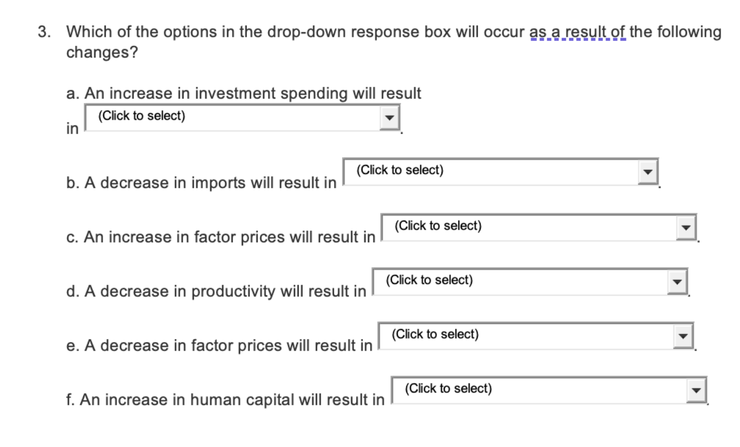 Solved Which of the options in the drop-down response box | Chegg.com