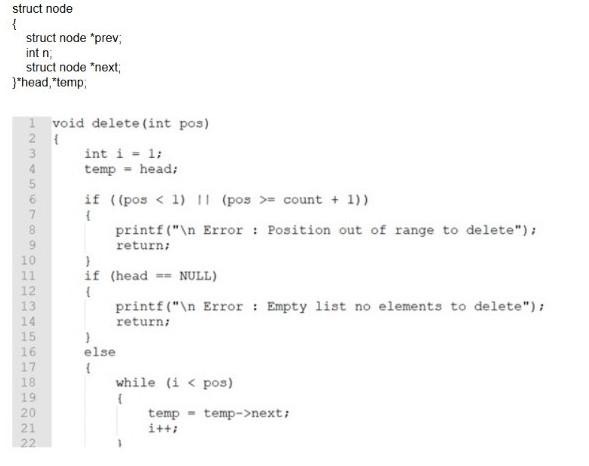 Solved Using C Parallel the delete function (shown in the | Chegg.com