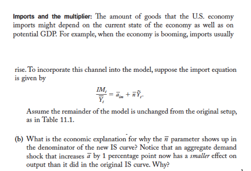 Imports and the multiplier: The amount of goods that | Chegg.com