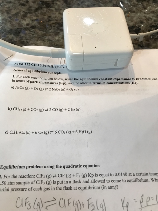 Solved CHM 112 CH 13 POGİL (more General equilibrium | Chegg.com