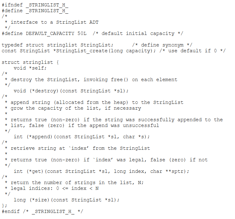I need to implement a stringlist adt using in c | Chegg.com