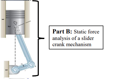 Solved DOS Part B: Static force analysis of a slider crank | Chegg.com