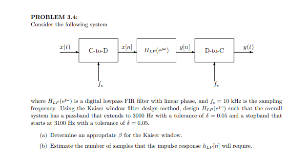 PROBLEM 3.4: Consider the following system where | Chegg.com