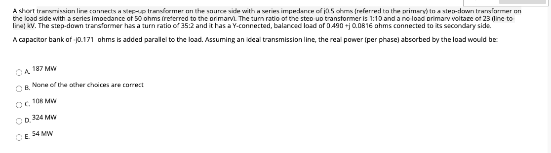 Solved A short transmission line connects a step-up | Chegg.com