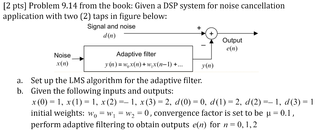 Solved + [2 pts] Problem 9.14 from the book: Given a DSP | Chegg.com