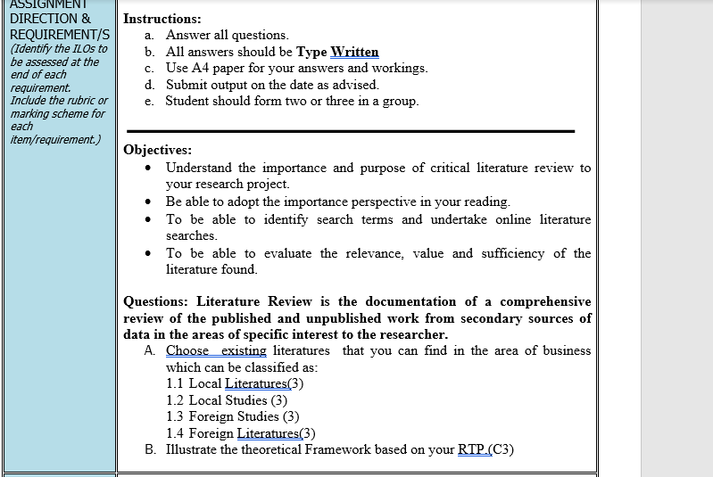 Solved ASSIGNMENT DIRECTION & REQUIREMENT/S (Identify the | Chegg.com