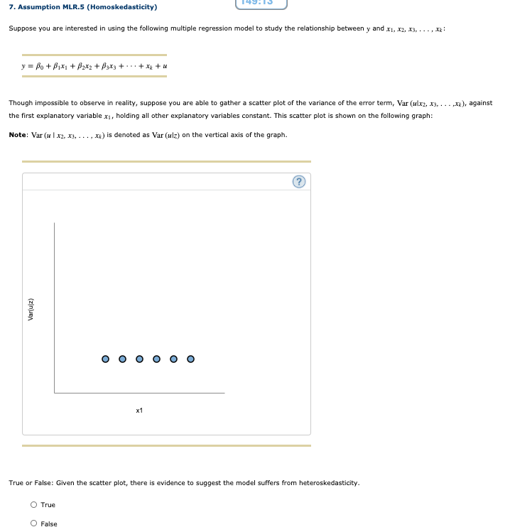 Solved 7. Assumption MLR.5 (Homoskedasticity) Suppose you | Chegg.com