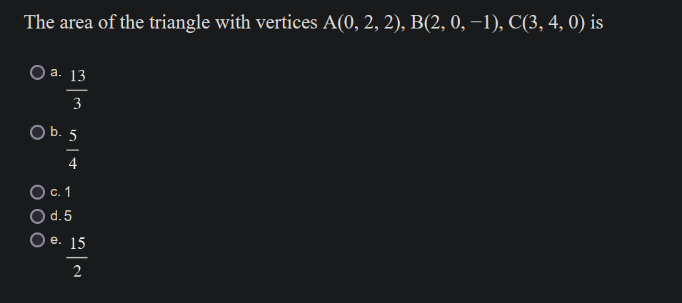 Solved The area of ﻿the triangle with vertices | Chegg.com