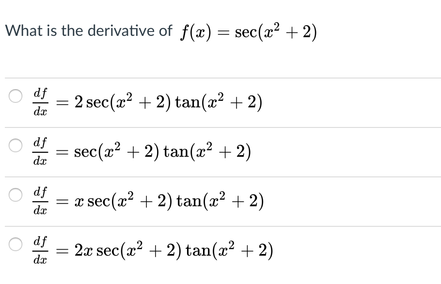 Solved Match the following functions with their derivatives. | Chegg.com