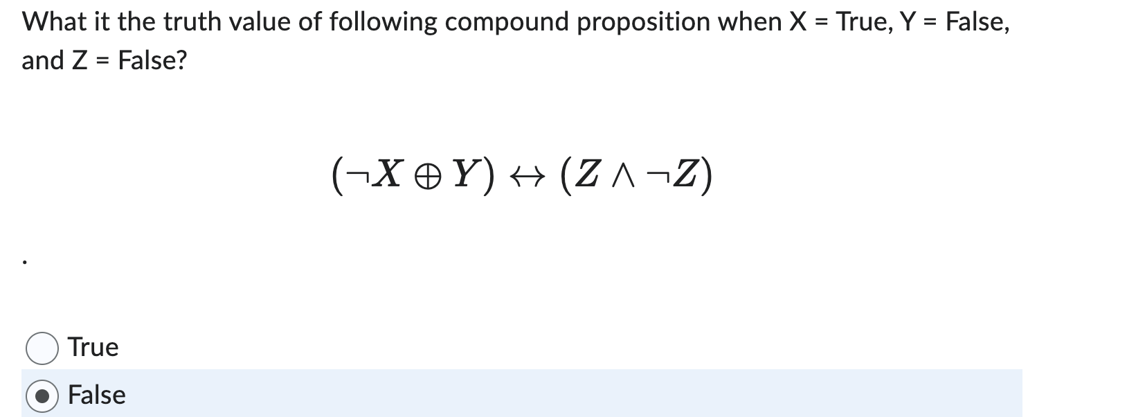 Solved What it the truth value of following compound | Chegg.com