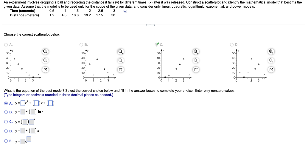 Solved An experiment involves dropping a ball and recording | Chegg.com