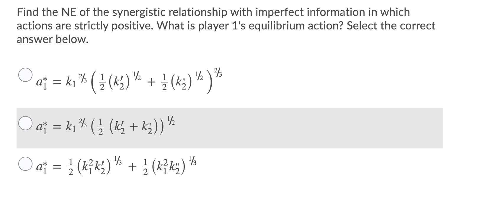 Solved Consider a synergistic relationship with two agents. | Chegg.com