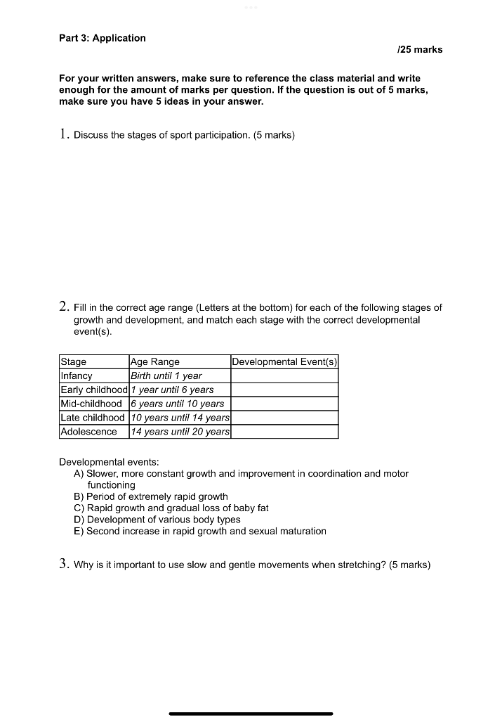 Solved Part 3: Application For your written answers, make | Chegg.com