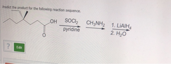 Solved Predict the product for the following reaction | Chegg.com
