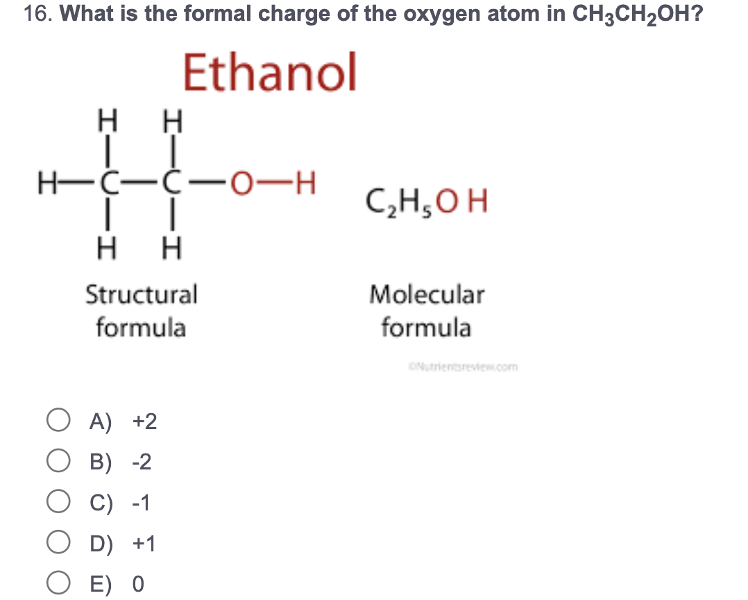 Solved What is the formal charge of the oxygen atom in | Chegg.com