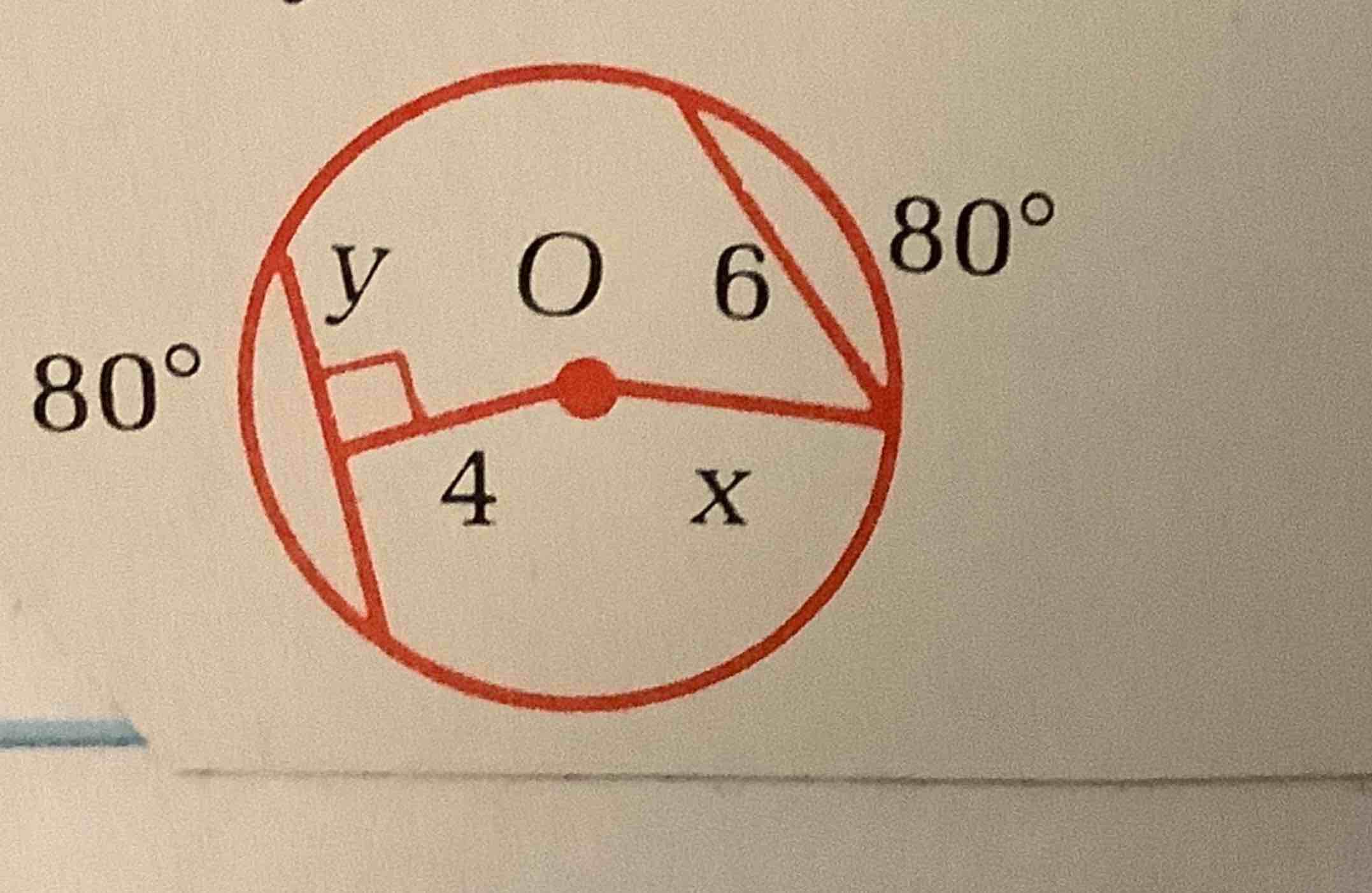 Find the value of x and y x =y = | Chegg.com