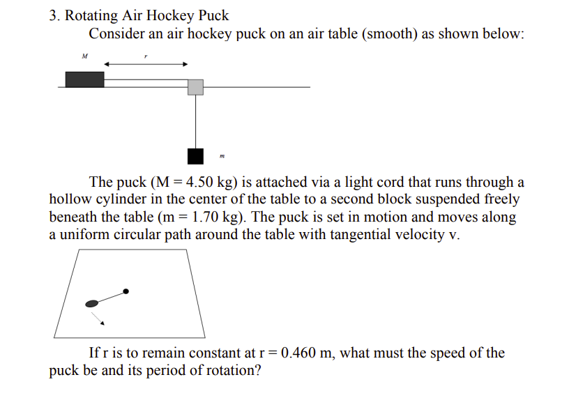 Solved 3. Rotating Air Hockey Puck Consider an air hockey | Chegg.com