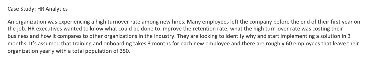 Solved Case Study: HR Analytics An organization was | Chegg.com